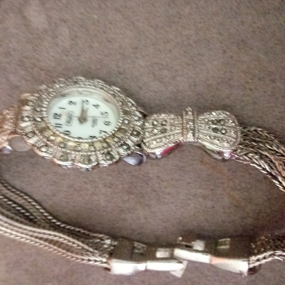 mayfair | Accessories | Art Deco Style Marcasite Bows Mayfair Quartz ...